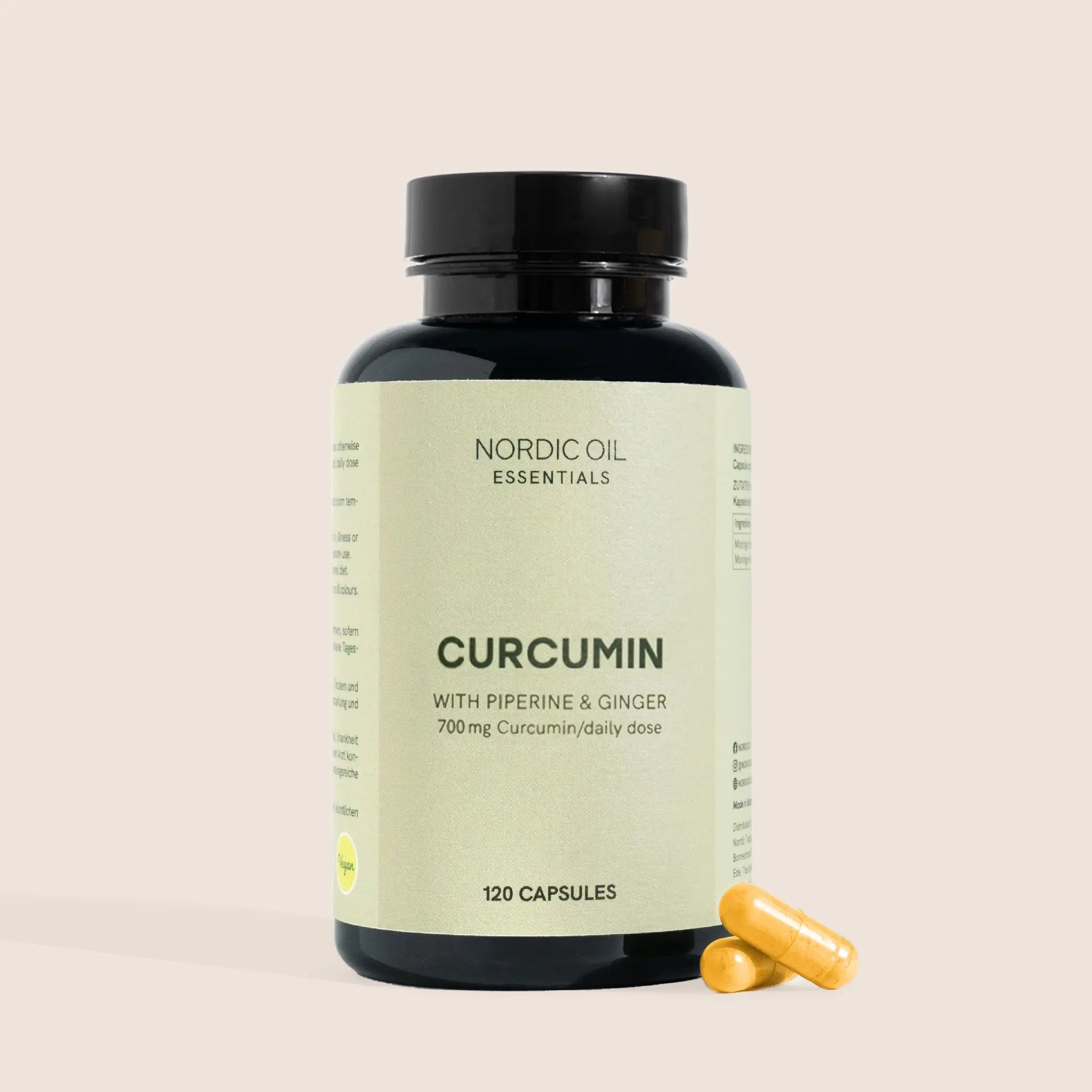 Curcumin Capsules with Piperine & Ginger | Natural Wellness Support